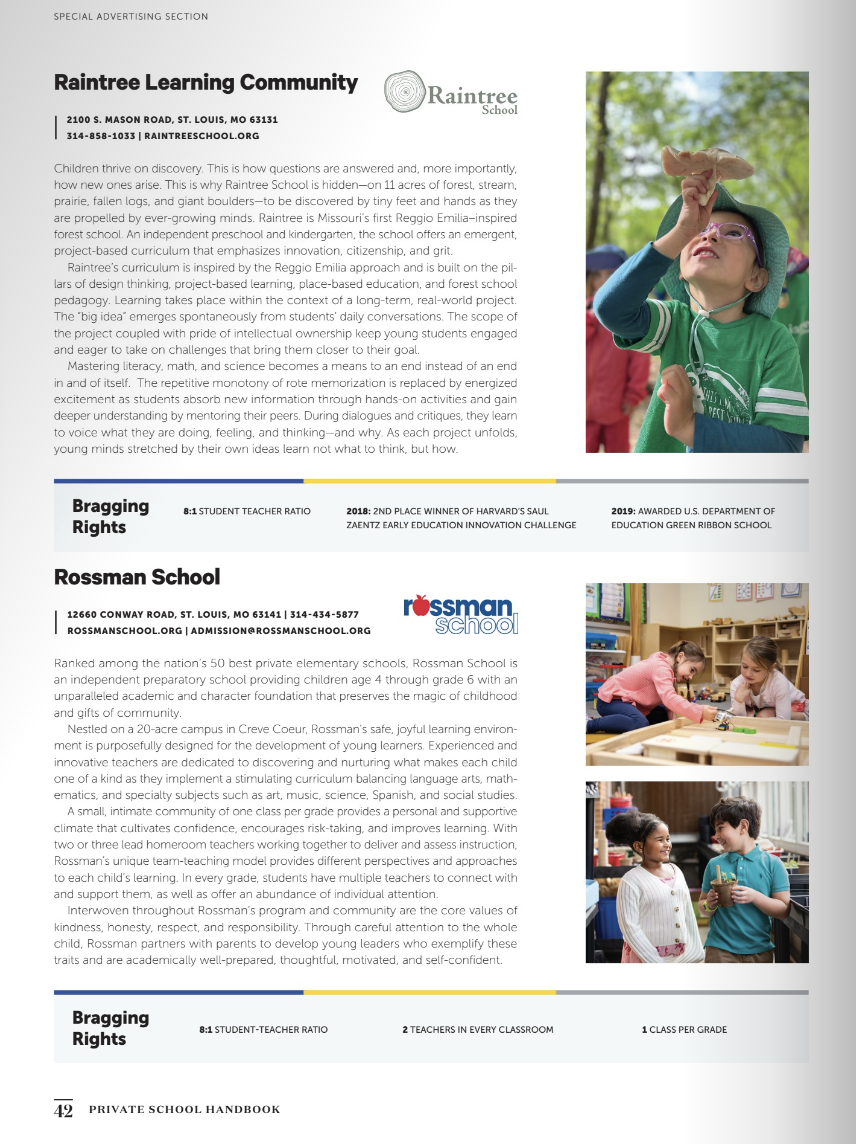 Special Section: Private School Profile Specs