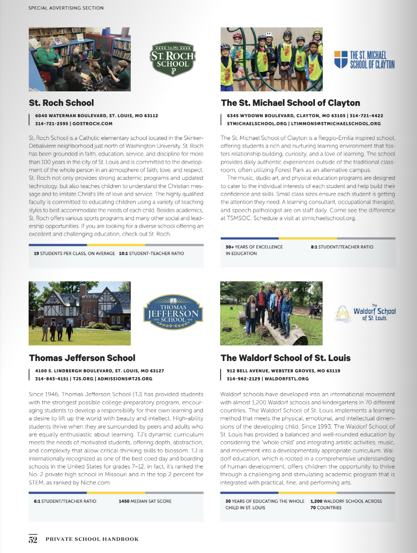 Special Section: Private School Profile Specs