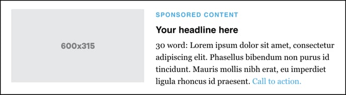 Sponsored Content Specs